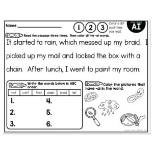 AI - Long Vowel Phonics Mats 1st Grade - Lucky Little Learners