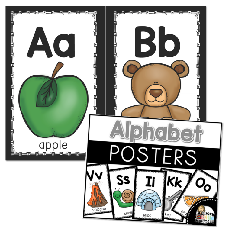 Alphabet Posters - Manuscript - Lucky Little Learners