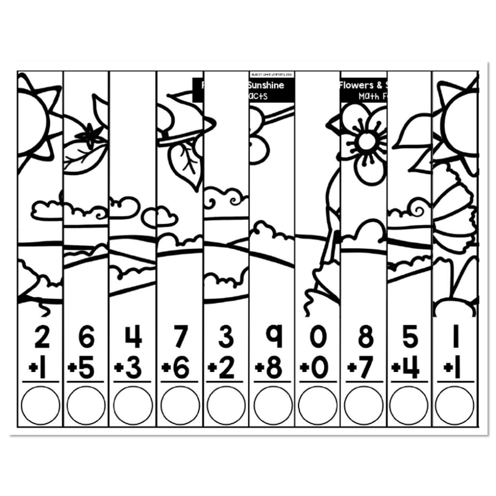 April Student Scrambled Math Puzzle - Flowers and Sunshine - Math Facts ...