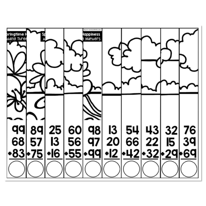 April Student Scrambled Math Puzzle - Springtime Happiness - Adding ...