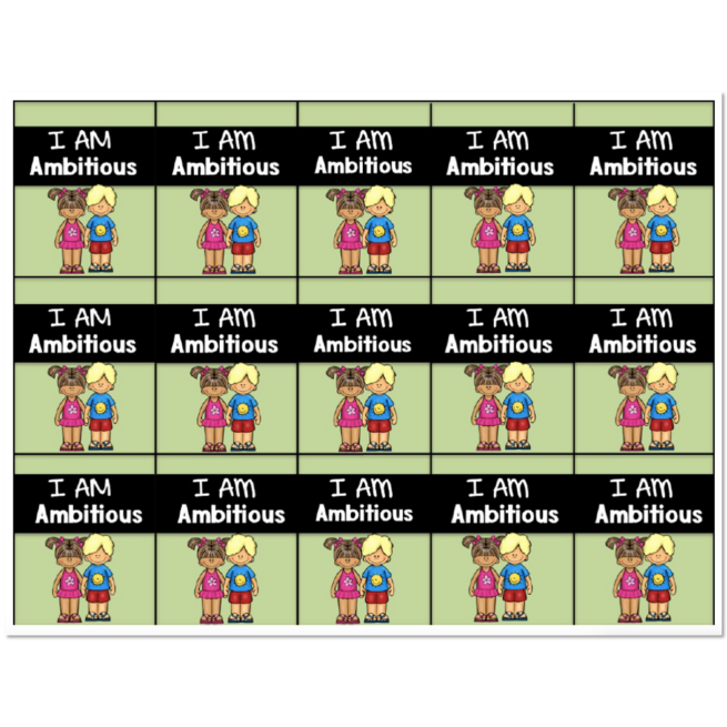 Brag Tags - Character Traits - Ambitious - Lucky Little Learners