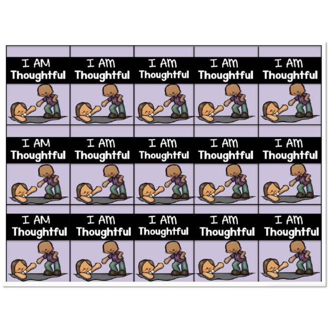 Brag Tags - Character Traits - Thoughtful - Lucky Little Learners