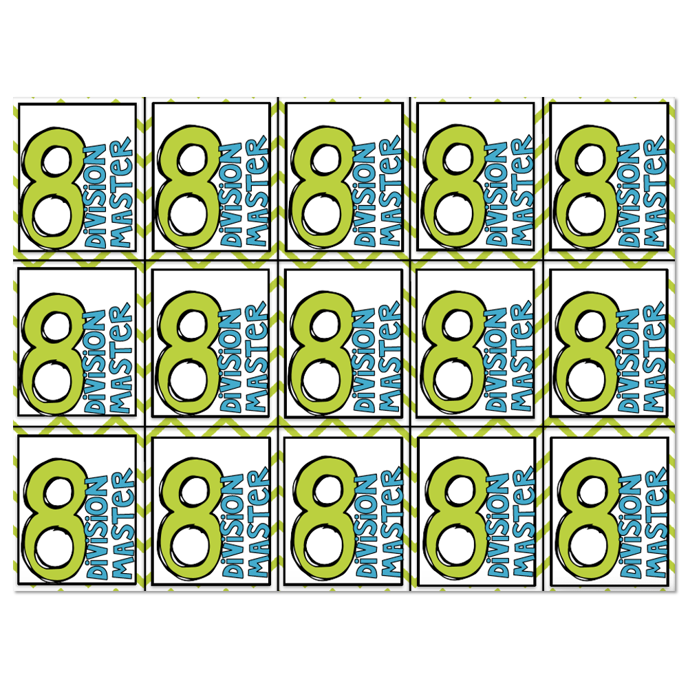 Brag Tags - Division Master - 8 - Lucky Little Learners