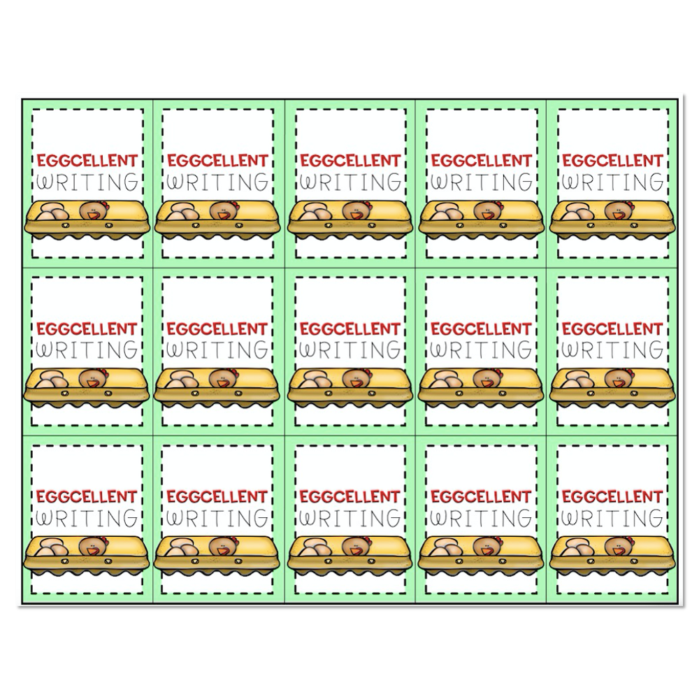 Brag Tags - Food Puns - Eggcellent Writing - Lucky Little Learners