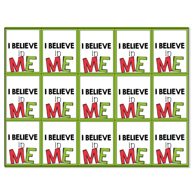 Brag Tags - Growth Mindset - I Believe in Me - Lucky Little Learners