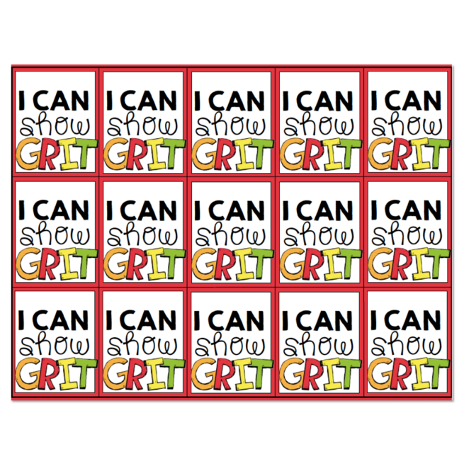 Brag Tags - Growth Mindset - I Can Show Grit - Lucky Little Learners
