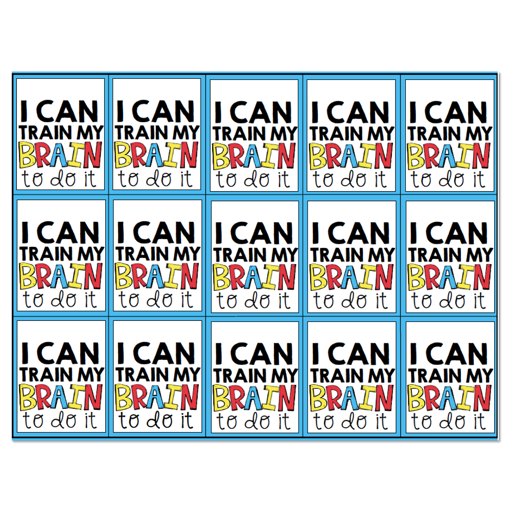 Brag Tags - Growth Mindset - I Can Train My Brain - Lucky Little Learners