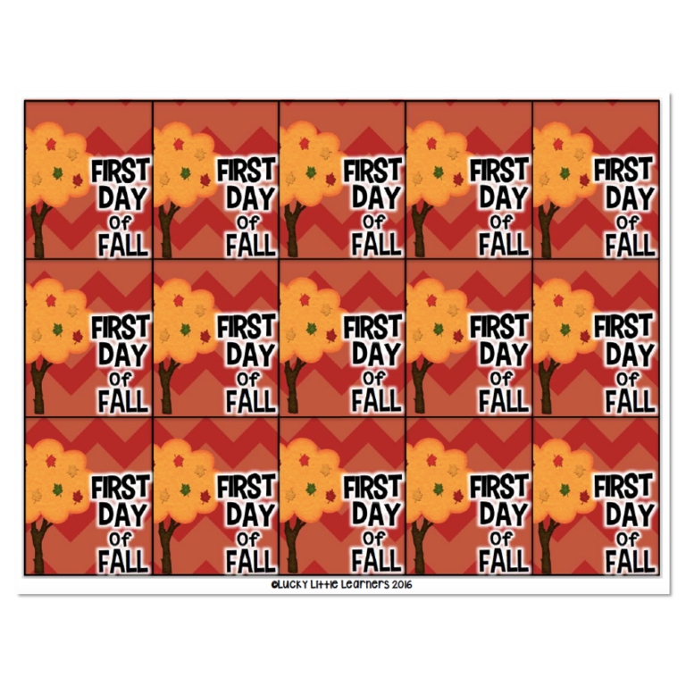Brag Tags - Holidays - First Day of Fall - Lucky Little Learners