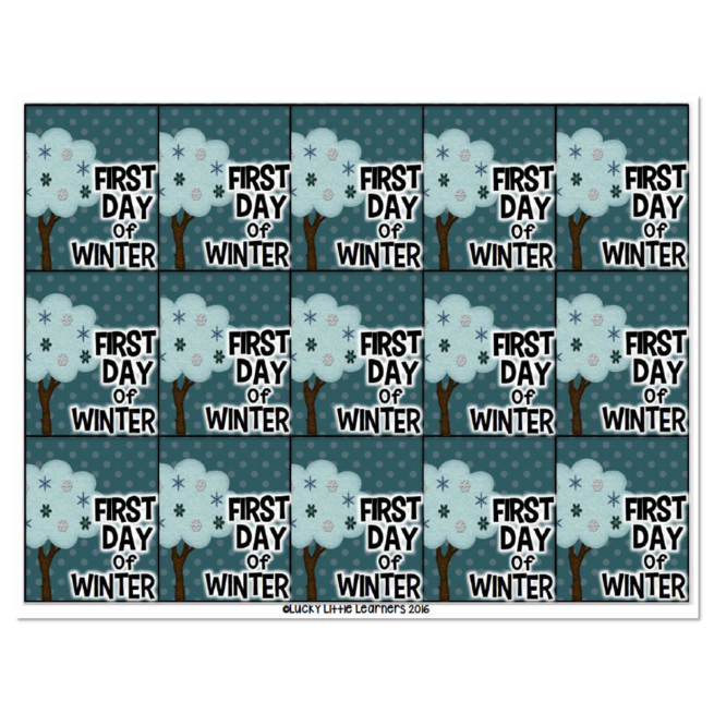 Brag Tags - Holidays - First Day of Winter - Lucky Little Learners