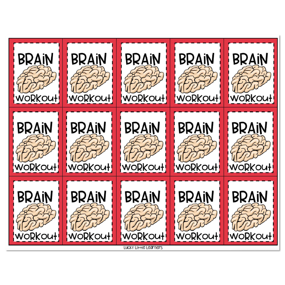 Brag Tags - Motivation - Brain Workout - Lucky Little Learners