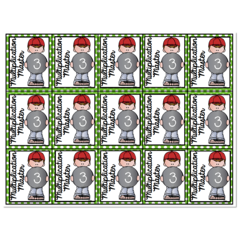 Brag Tags - Multiplication - 3 - Lucky Little Learners