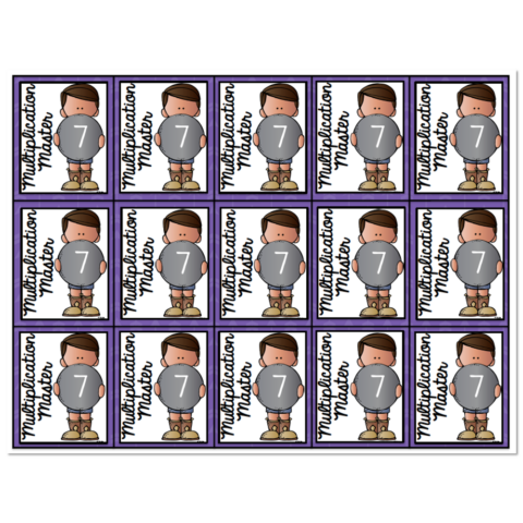 Brag Tags - Multiplication - 7 - Lucky Little Learners