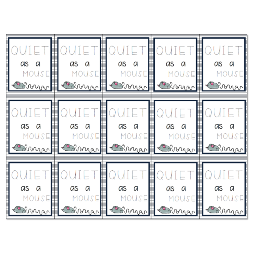 Brag Tags - Set 2 - Quiet as a Mouse - Lucky Little Learners