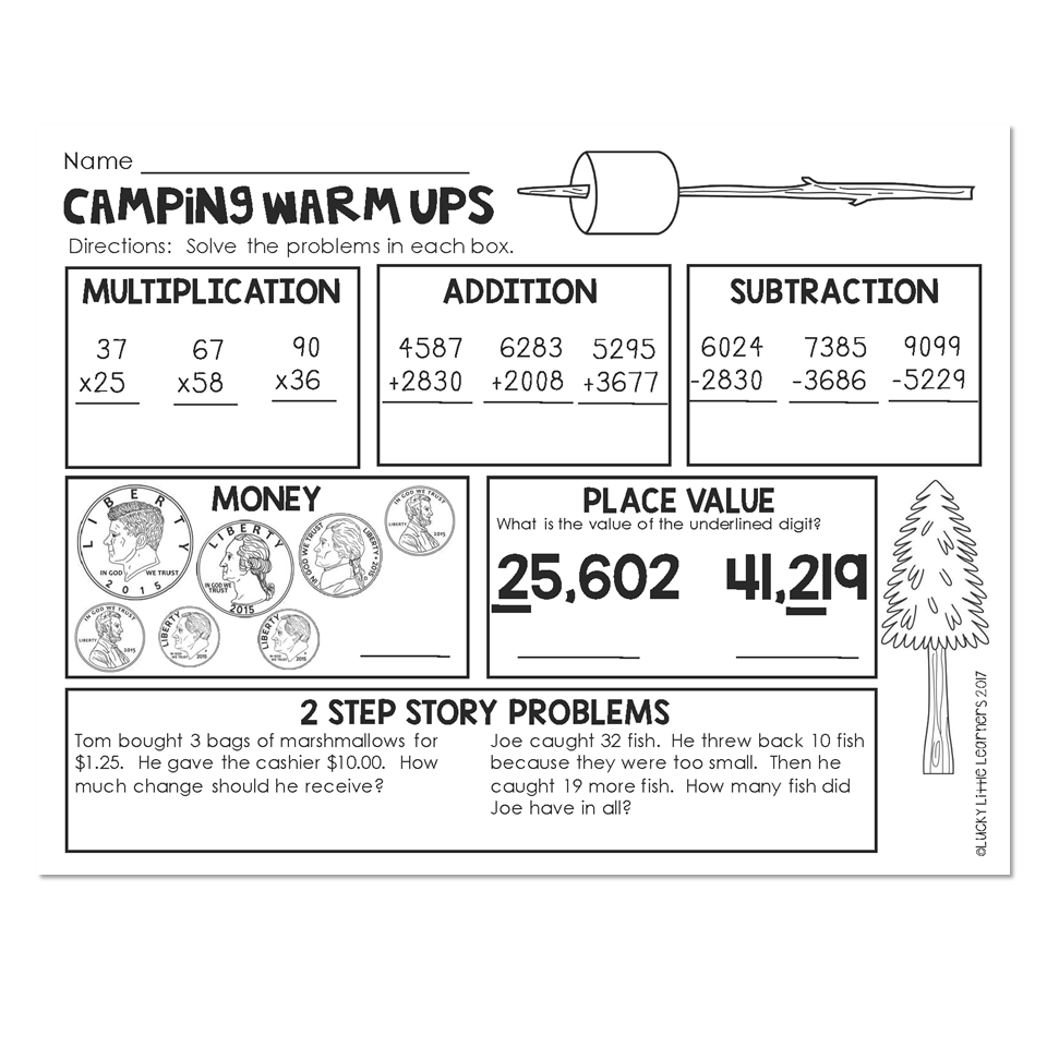 Camp Read A Lot Camp Read A Lot Math Warm Ups 3rd Grade Lucky Camp Read A Lot Camp Read A Lot Math Warm Ups 3rd Grade Lucky