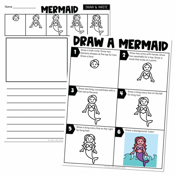 Characters - Directed Drawings - Following Directions - Mermaid - Lucky ...