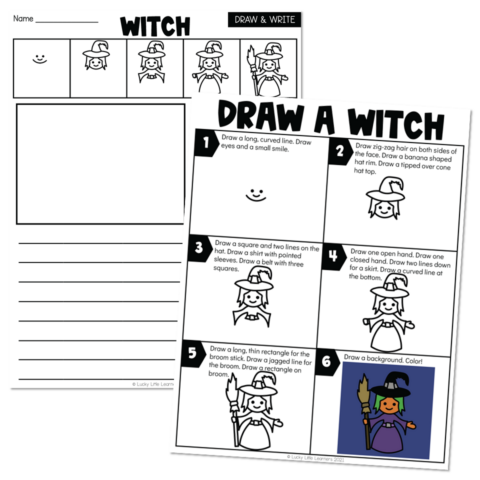 Characters - Directed Drawings - Following Directions - Witch - Lucky ...