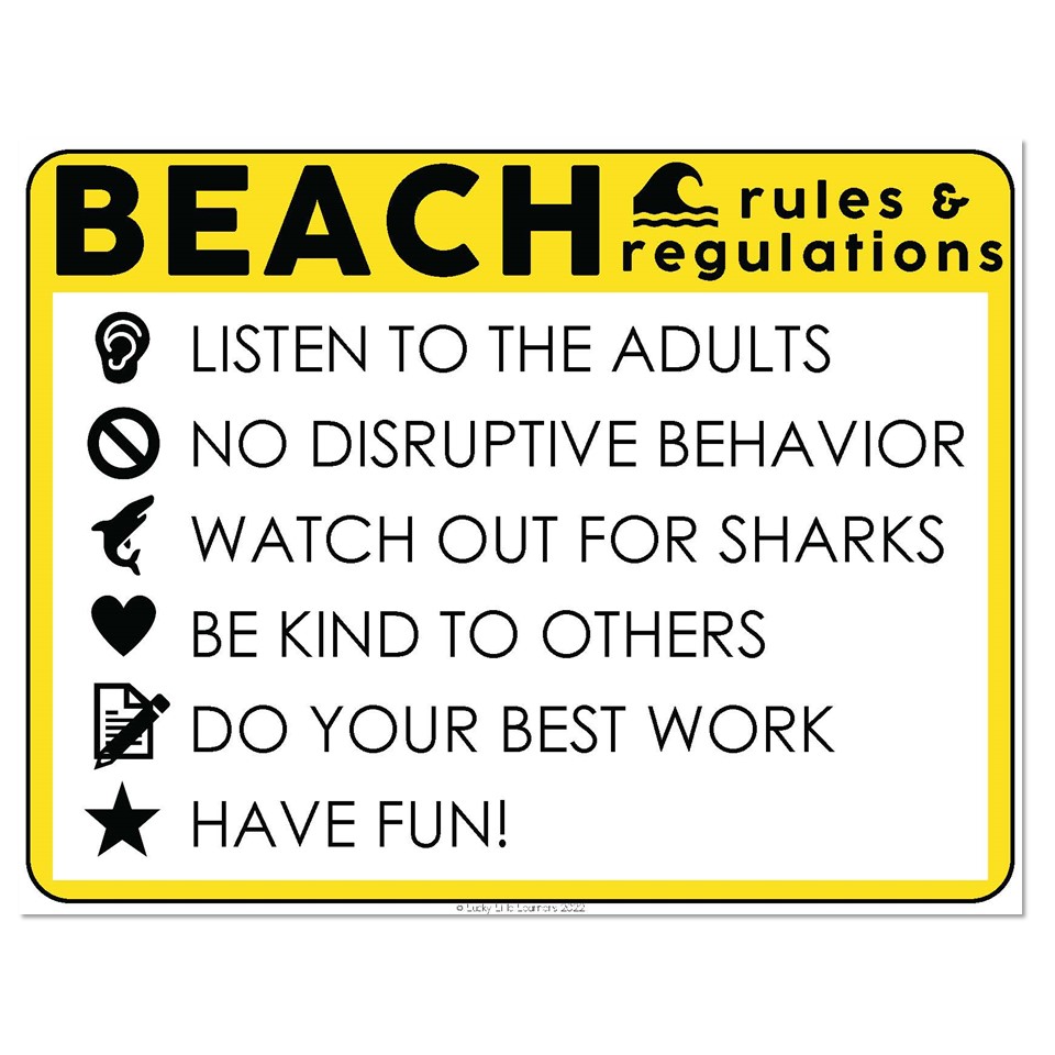 Classroom Transformation Beach Day Beach Rules And Regulation