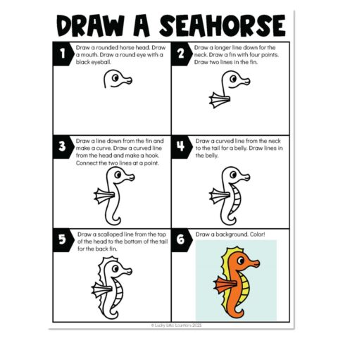 Classroom Transformation - Beach Day - Draw a Seahorse - Lucky Little ...