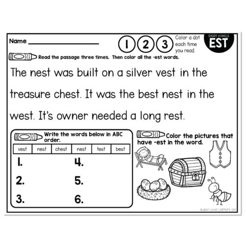 Digital - 2nd Grade Phonics Worksheets - Contractions - Lucky Little ...