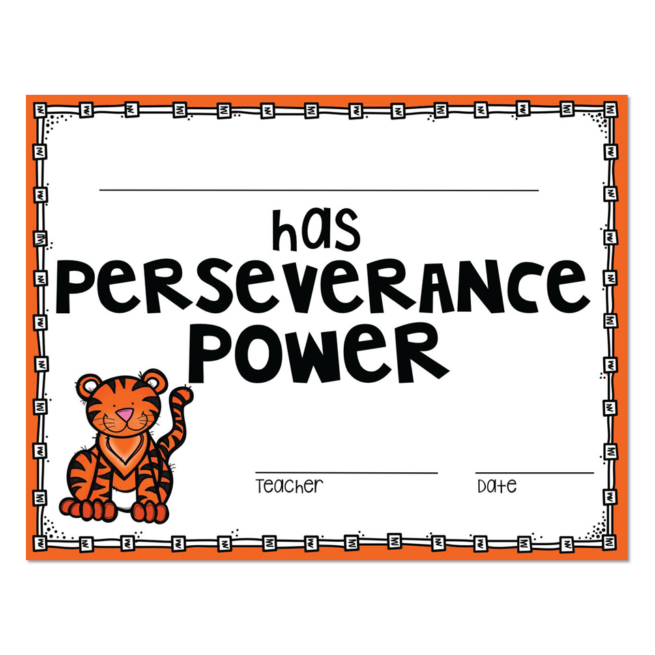 End of Year Awards - Perseverance Power - Lucky Little Learners