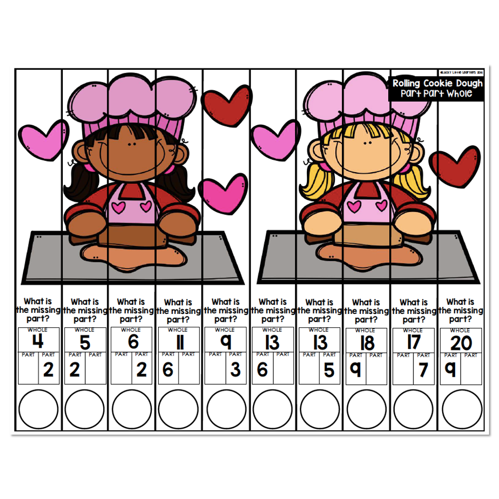 February Math Puzzle - Rolling Cookie Dough - Part Part Whole - Lucky ...