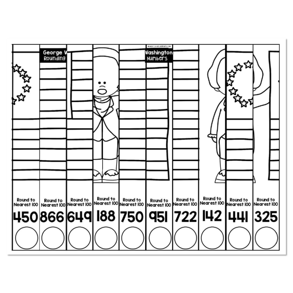 February Student Scrambled Math Puzzle - George Washington - Rounding ...