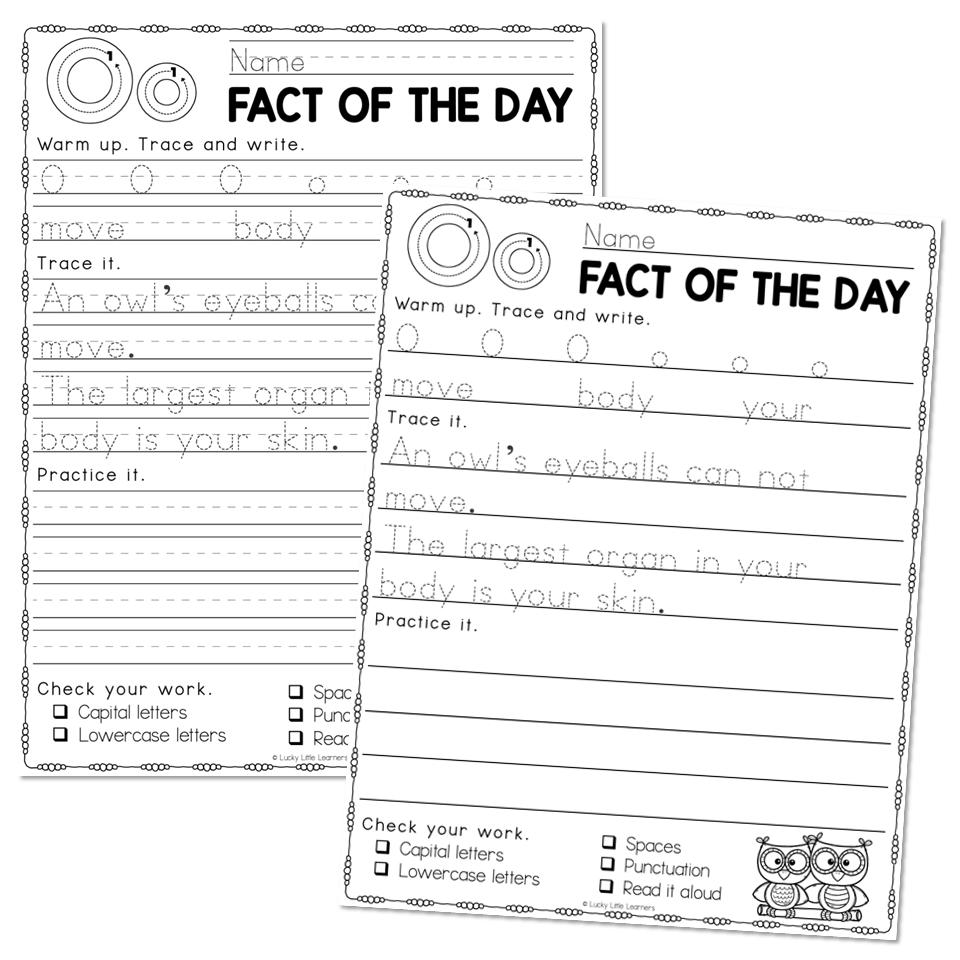 Fun Facts Handwriting Practice - Oo - Lucky Little Learners