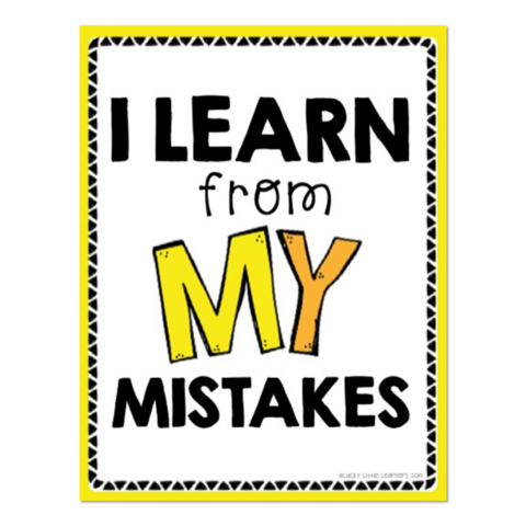 Growth Mindset Posters - I Learn from My Mistakes - Lucky Little Learners