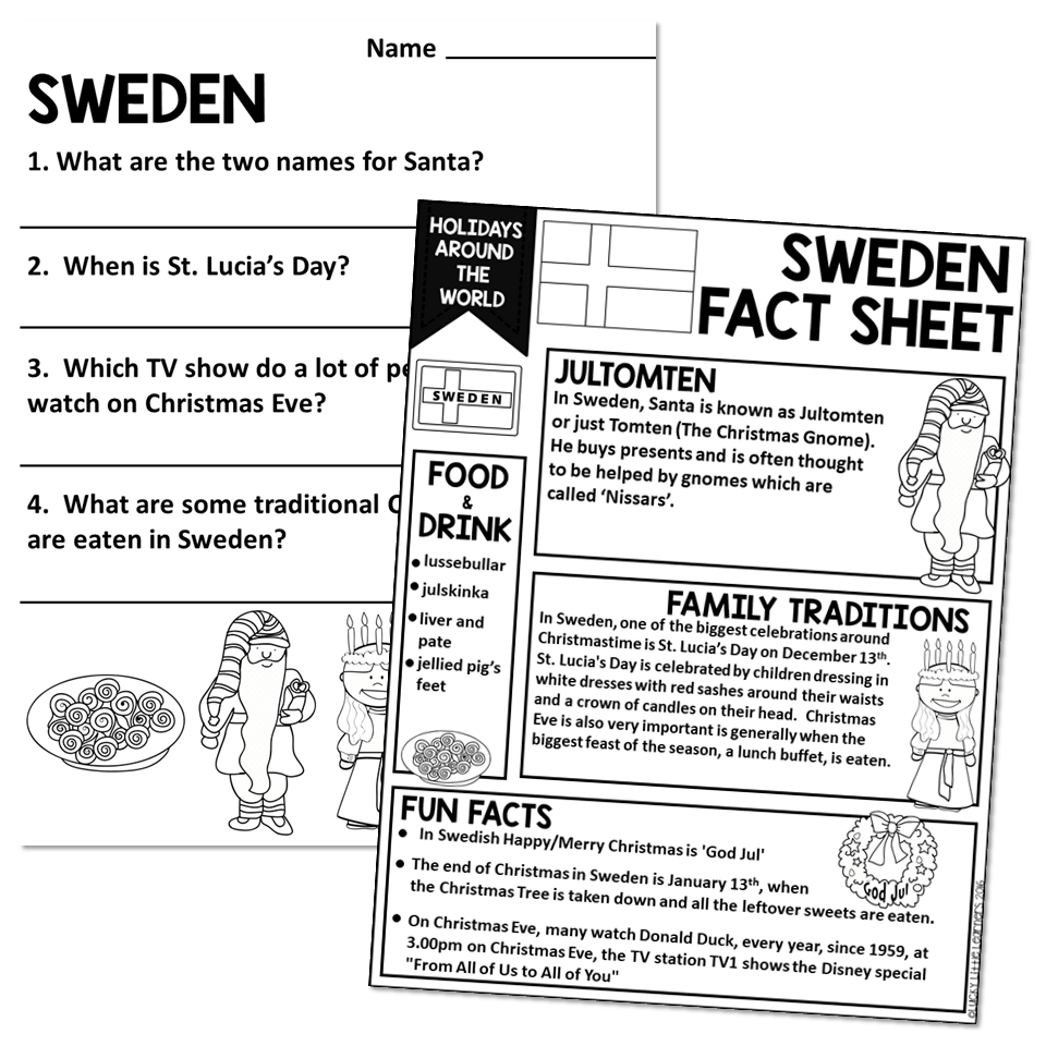 Holidays Around the World - Sweden Reading Passage - Lucky Little Learners