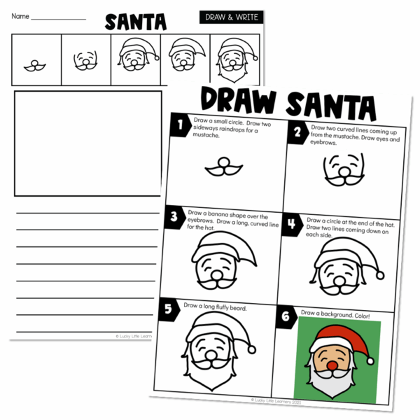 Holidays and Seasons - Directed Drawings - Following Directions - Santa ...