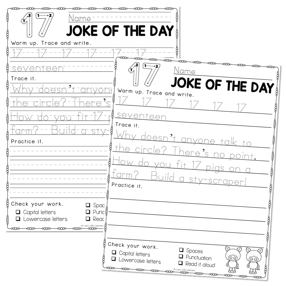 Jokes Handwriting Practice - 17 - Lucky Little Learners