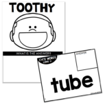 Kindergarten- ELA Toothy Task Cards - CVCE - long U - Lucky Little Learners