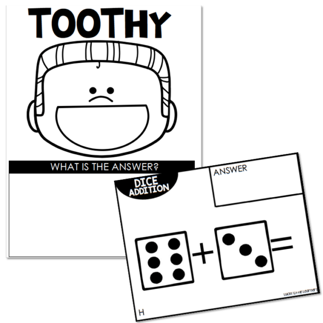 Toothy - Math - Kindergarten - Dice Addition - Lucky Little Learners