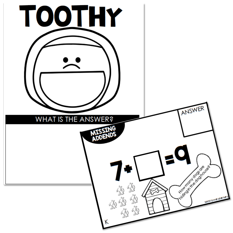Toothy - Math - Kindergarten - Missing Addends - Lucky Little Learners