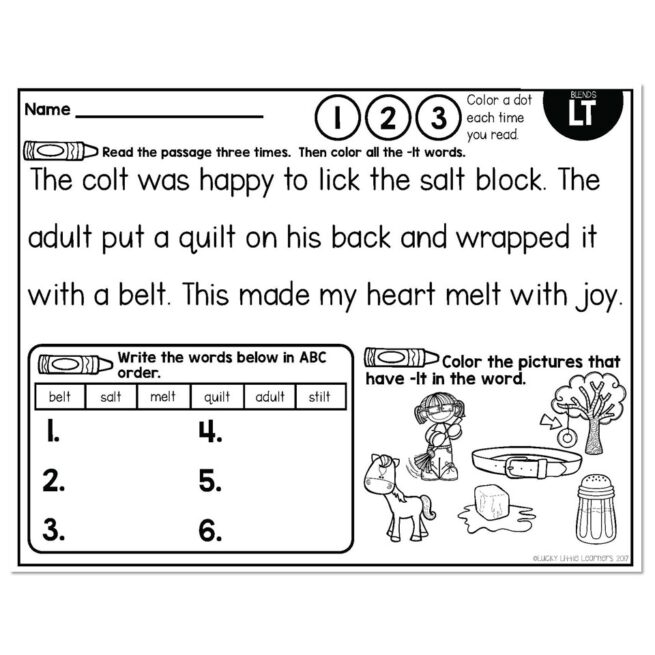 LT - Blends Phonics Mats 1st Grade - Lucky Little Learners