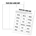 Main Idea and Details Activities - Main Idea Word Sort 1 - Lucky Little ...