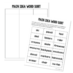 Main Idea and Details Activities - Main Idea Word Sort 2 - Lucky Little ...