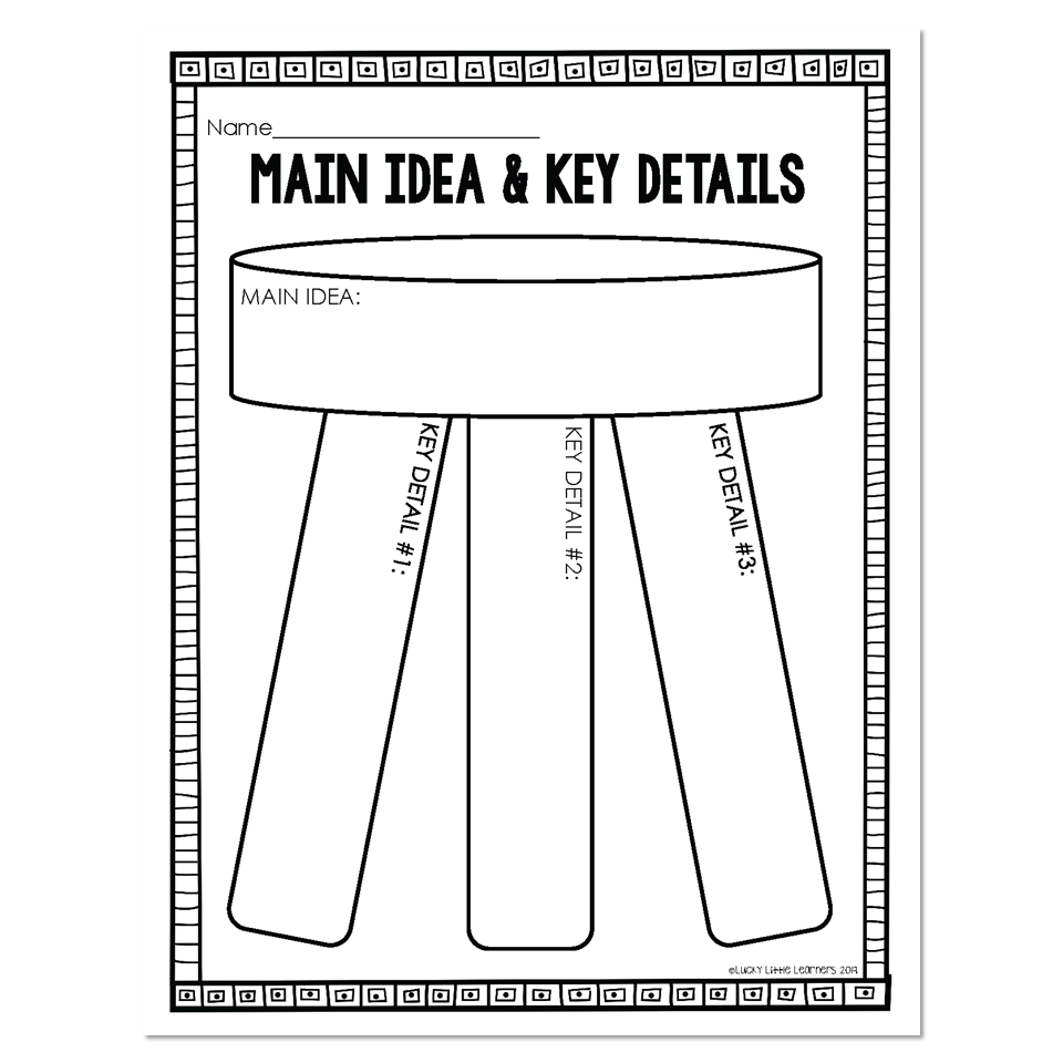 Main Idea And Details Activities Student Anchor Chart 4 Lucky