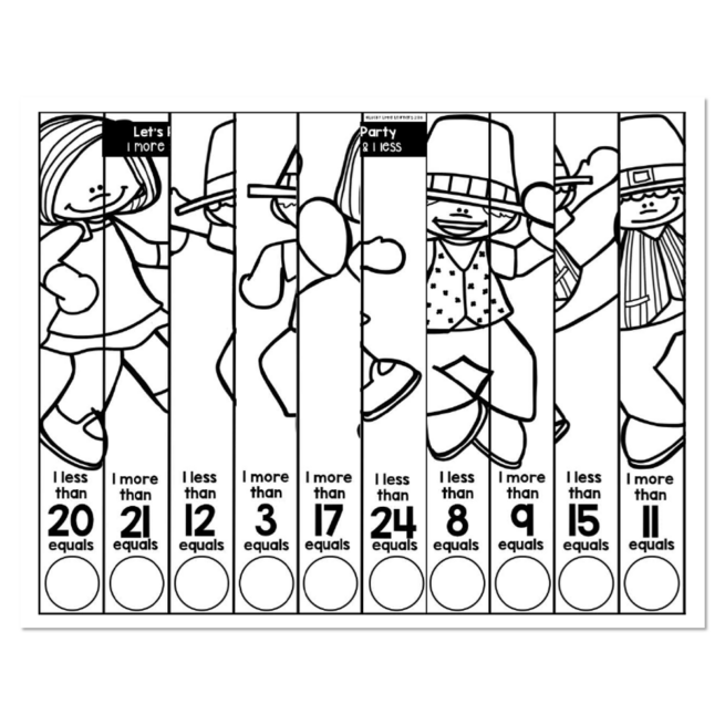 March Student Scrambled Math Puzzle - Let's Party - 1 More 1 Less ...