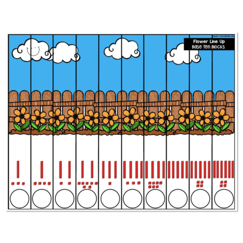 May Math Puzzle - Flower Line Up - Base Ten Blocks 1 - Lucky Little ...