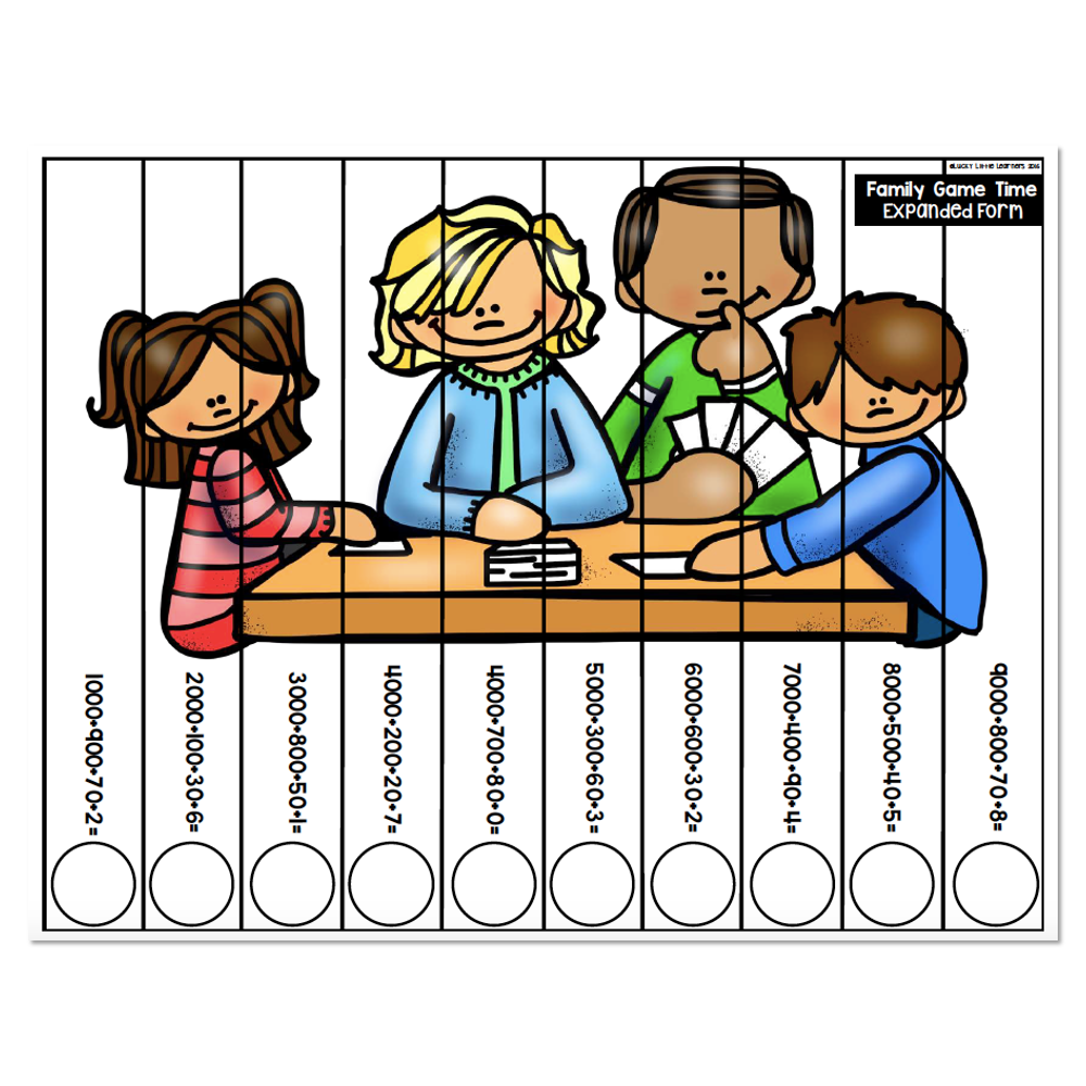 November Math Puzzle - Family Game Time - Expanded Form 3 - Lucky ...