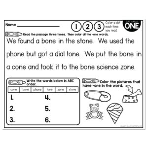 ONE - Long Vowel Phonics Mats 1st Grade - Lucky Little Learners