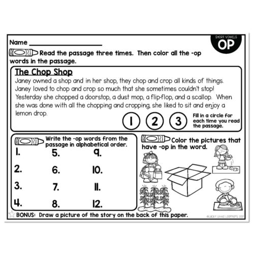 2nd Grade Phonics Worksheets - R-Controlled Vowels AR, OR - Lucky ...