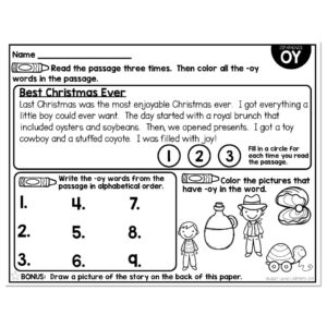OY - Diphthong Phonics Mats 2nd Grade - Lucky Little Learners