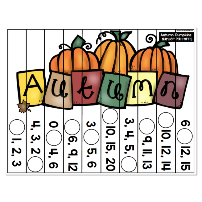 October Math Puzzle - Autumn Pumpkins - Number Patterns - Lucky Little ...