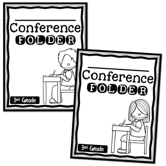 Parent Teacher Conference Forms - Folder Covers - 3rd Grade - Lucky ...