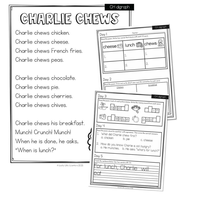 Phonics Poems - CH Digraph - Lucky Little Learners