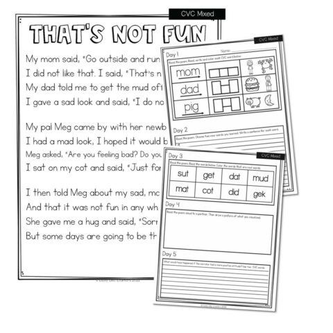 Phonics Poems - CVC Mixed - Lucky Little Learners