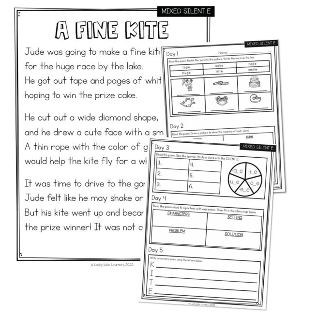 Phonics Poems - Mixed Silent E - Lucky Little Learners