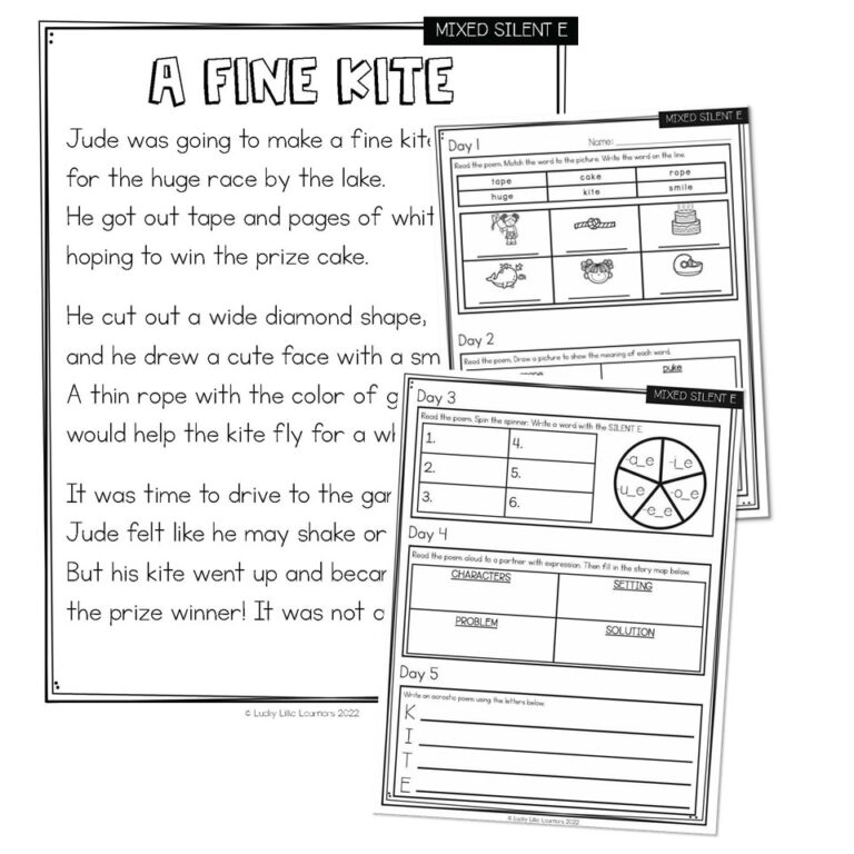 Phonics Poems - Mixed Silent E - Lucky Little Learners